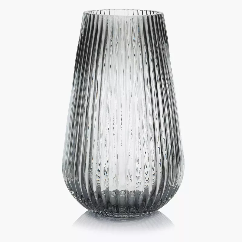 Wazon dekoracyjny na kwiaty 23 cm szary | DUKA GLASS